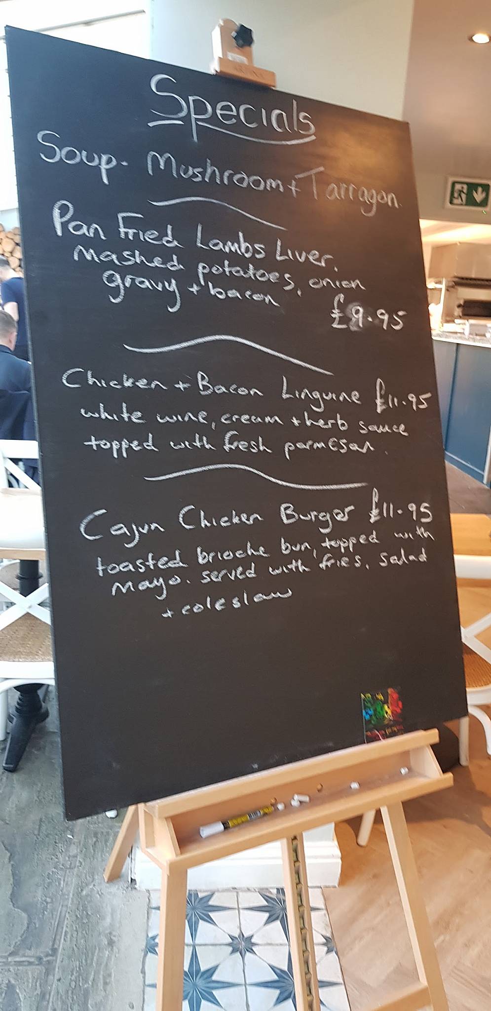 Menu at Hindelinis restaurant, Gisburn