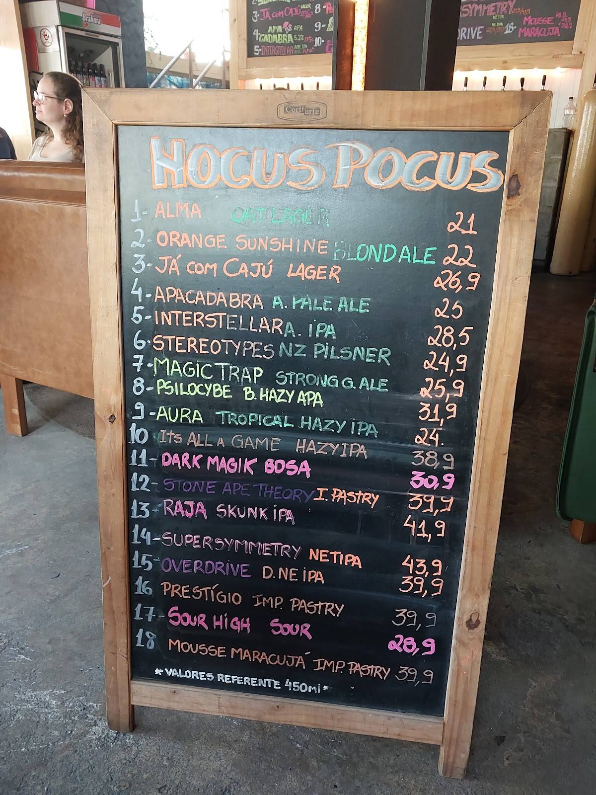 Menu at Hocus Pocus SP pub & bar, São Paulo, R. Fernão Dias
