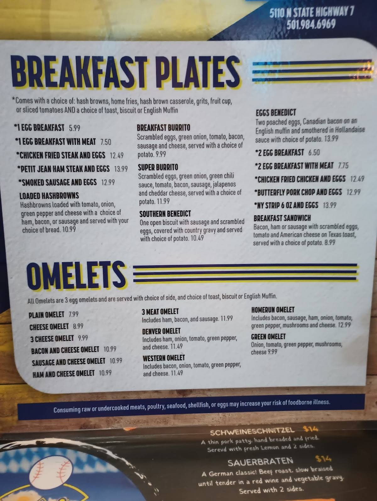 Menu at Home Plate Cafe & Bakery, Hot Springs Village