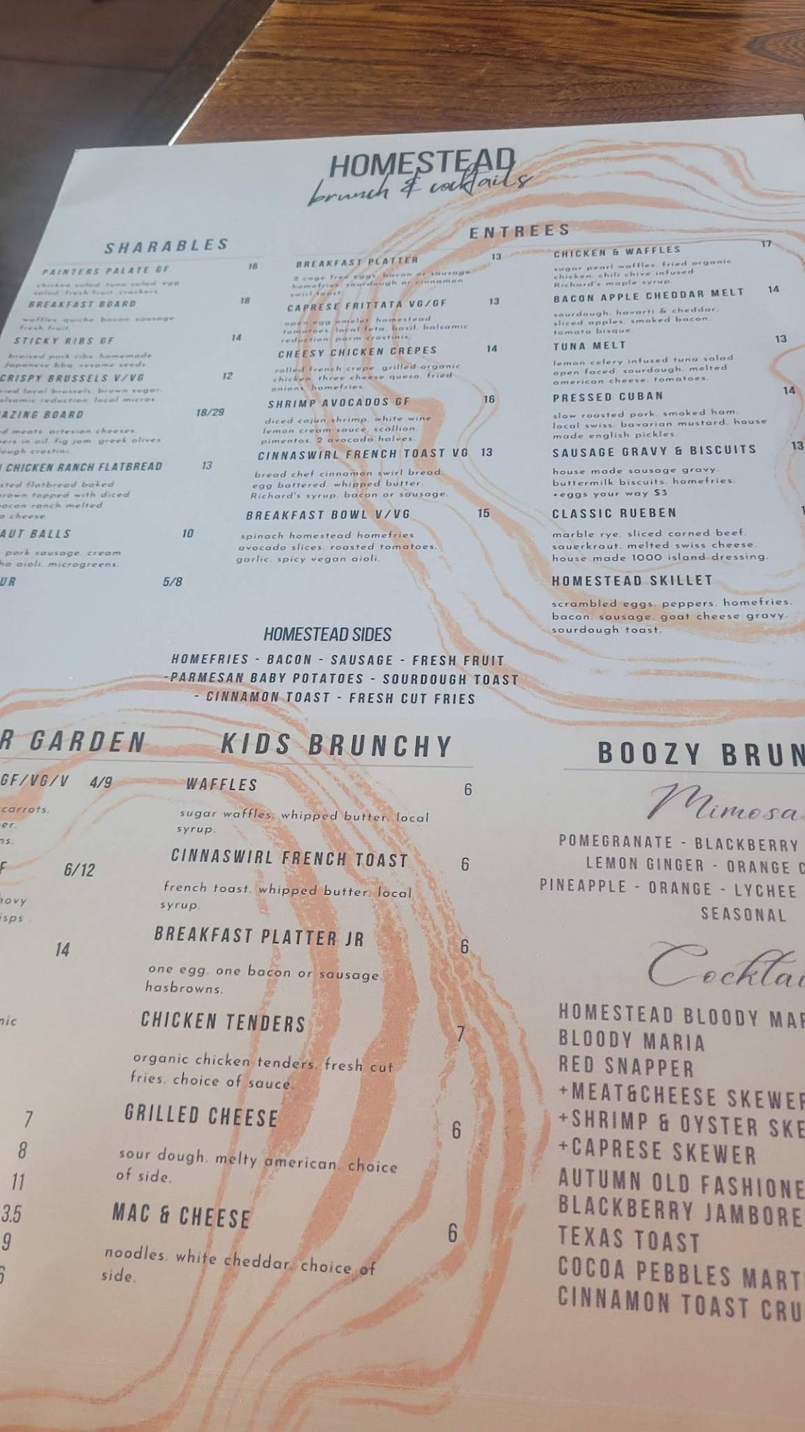 Menu at Homestead Kitchen & Cocktails pub & bar, Columbiana, 163 Town ...