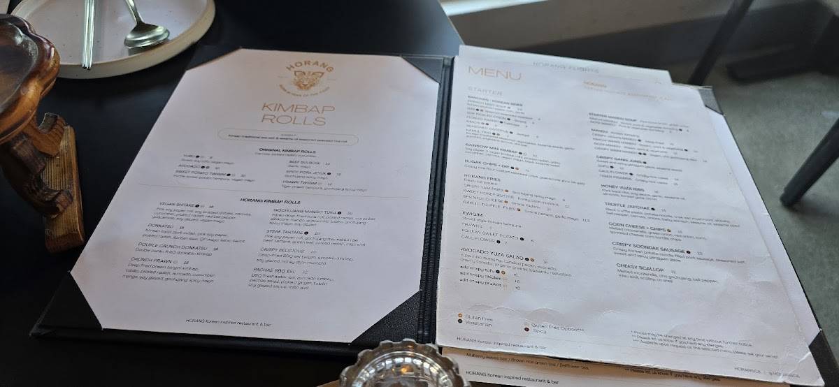 Menu at Horang Korean inspired restaurant & bar, Nanaimo
