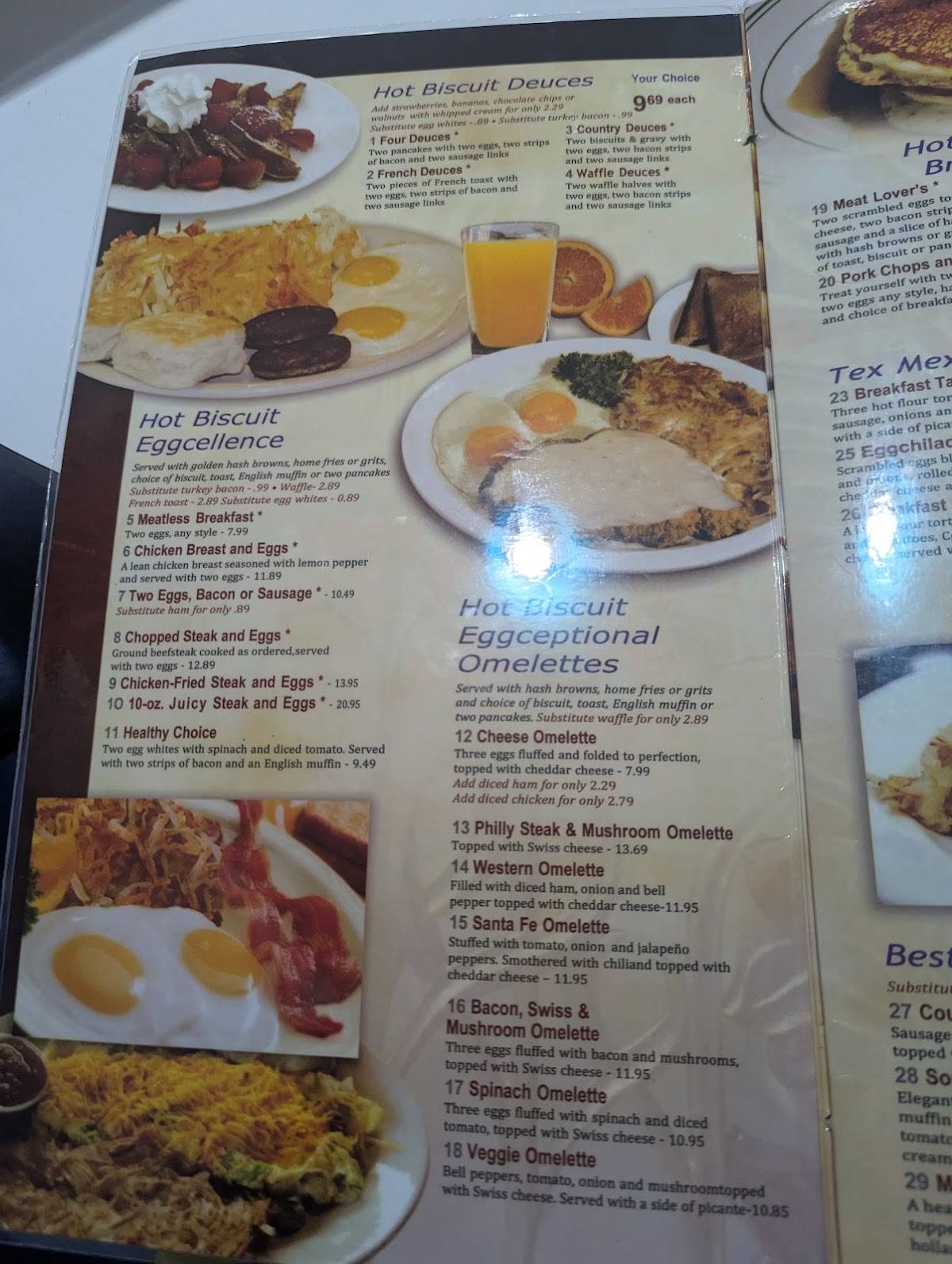 Menu at Hot Biscuit restaurant, Houston, John F Kennedy Blvd