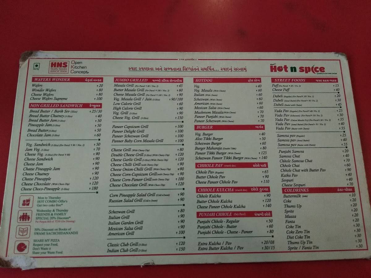 Menu at Hot N Spice, Junagadh