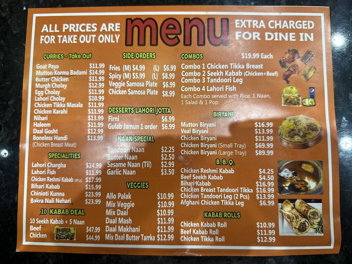 Menu at Hot Plate restaurant, Mississauga, 69 Dundas St W