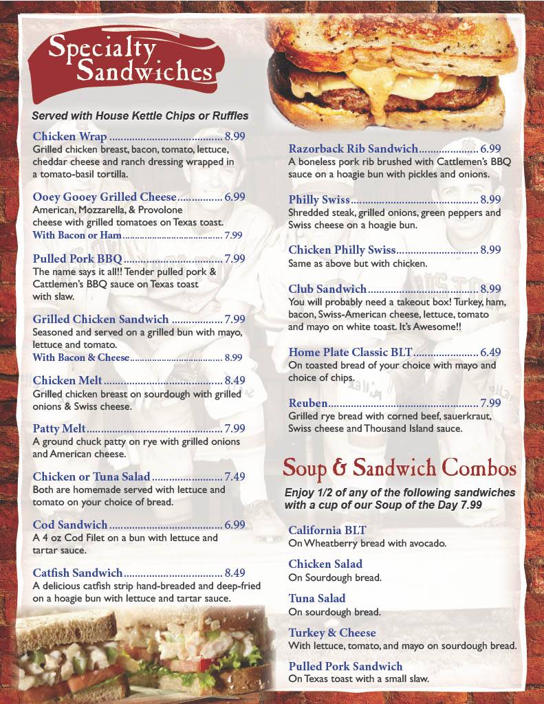 Menu at Home Plate Cafe & Bakery, Hot Springs Village
