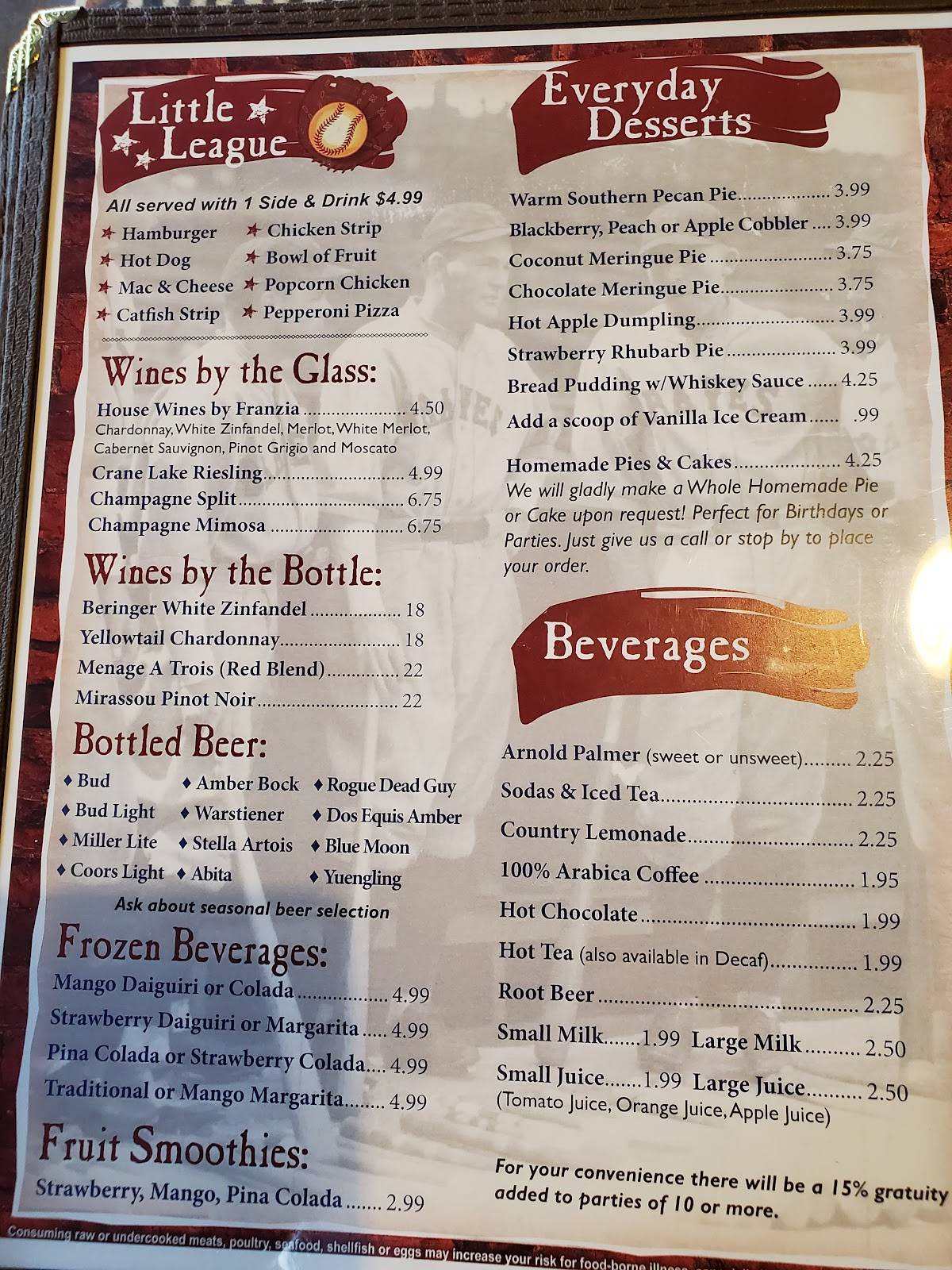 Menu at Home Plate Cafe & Bakery, Hot Springs Village