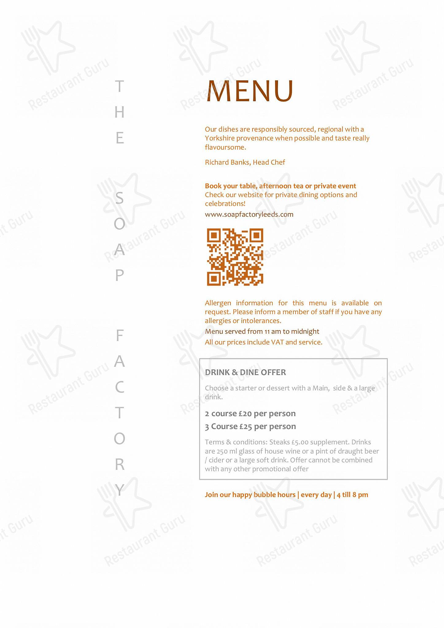 Menu at Novotel Leeds Centre, Leeds