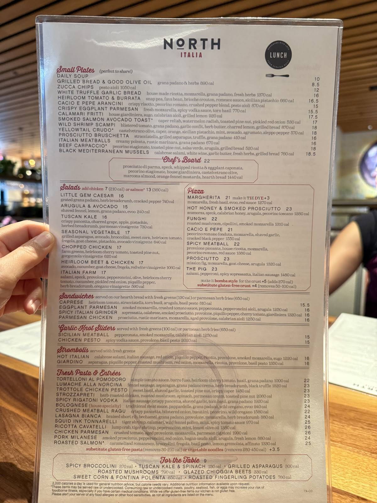 Menu at North Italia restaurant, Houston, 818 Town and Country Blvd Ste 100