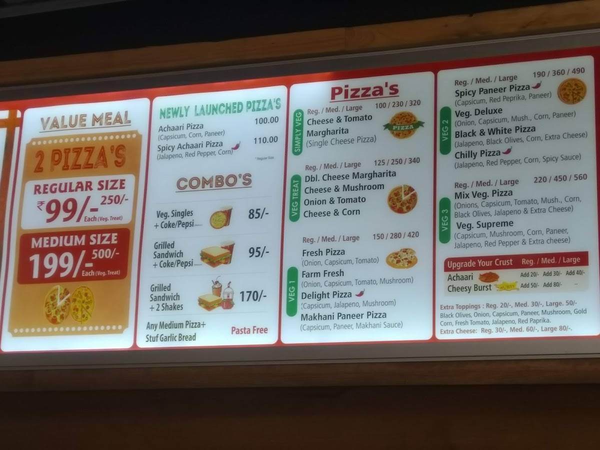 Menu at Hungry Point, Malerkotla