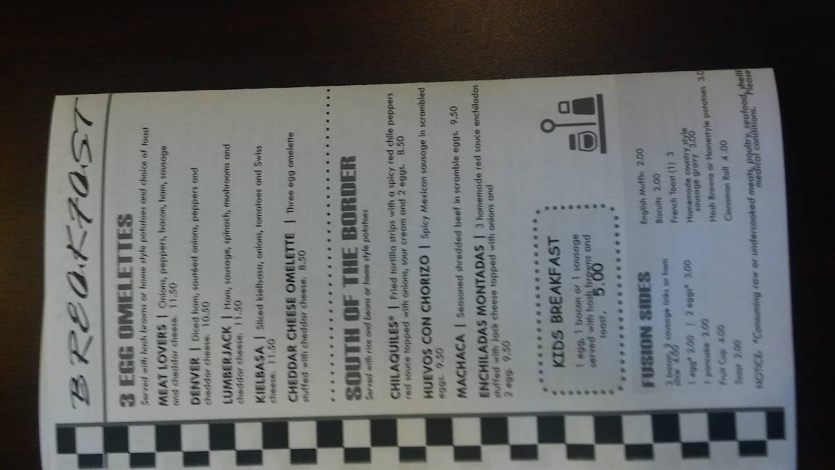 Menu at Hwy 2 Fusion Diner restaurant, Monroe, US-2