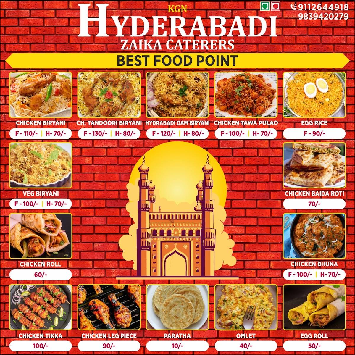 Menu at Hyderabadi zaika Chicken Dum Biryani, Pune
