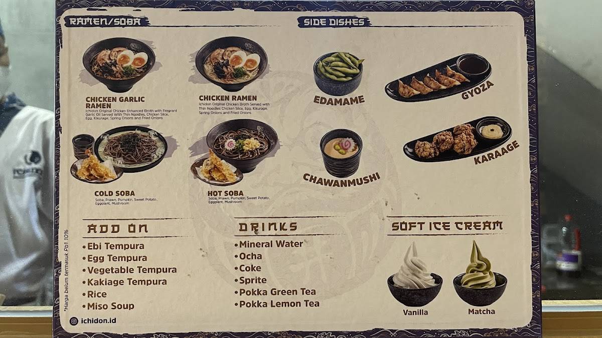 Menu at ICHIDON Gading Serpong restaurant, Curug Sangereng