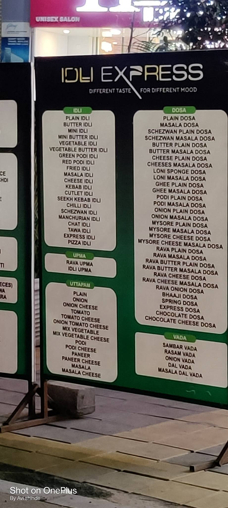 Menu at IDLI EXPRESS, Pune, Shop No 5