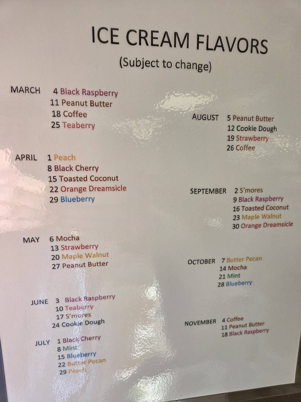 Menu at Ice Shack restaurant, Mill Hall