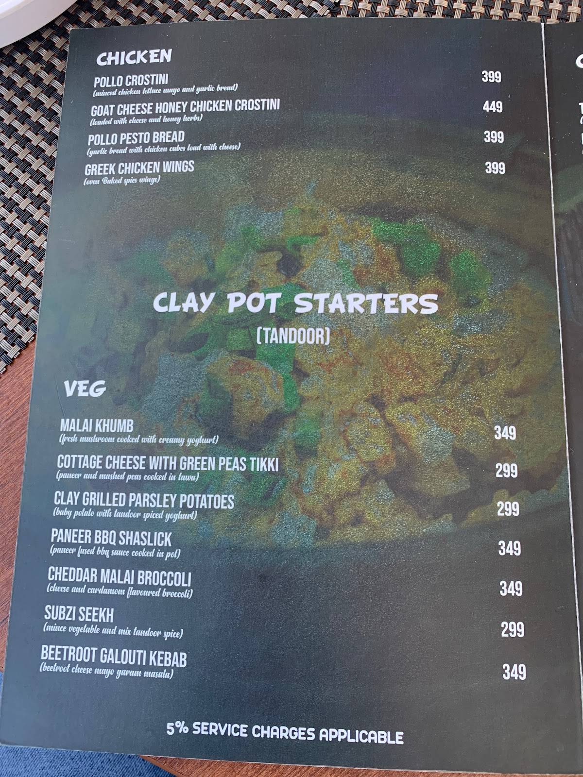 Menu at Igloos rooftop restaurant, Chennai