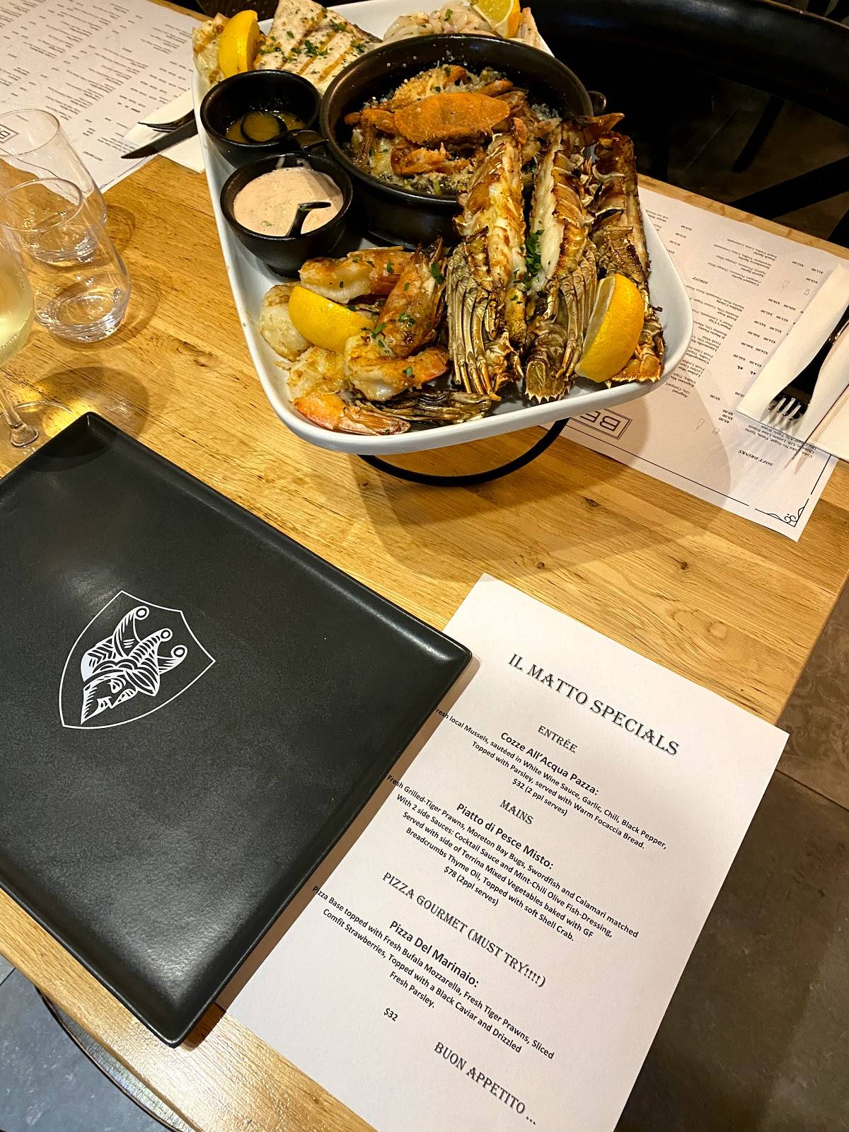 Menu at Il Matto restaurant, Torquay