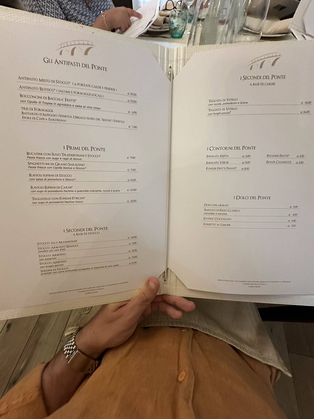 Menu da Il Ponte ristorante, Mammola