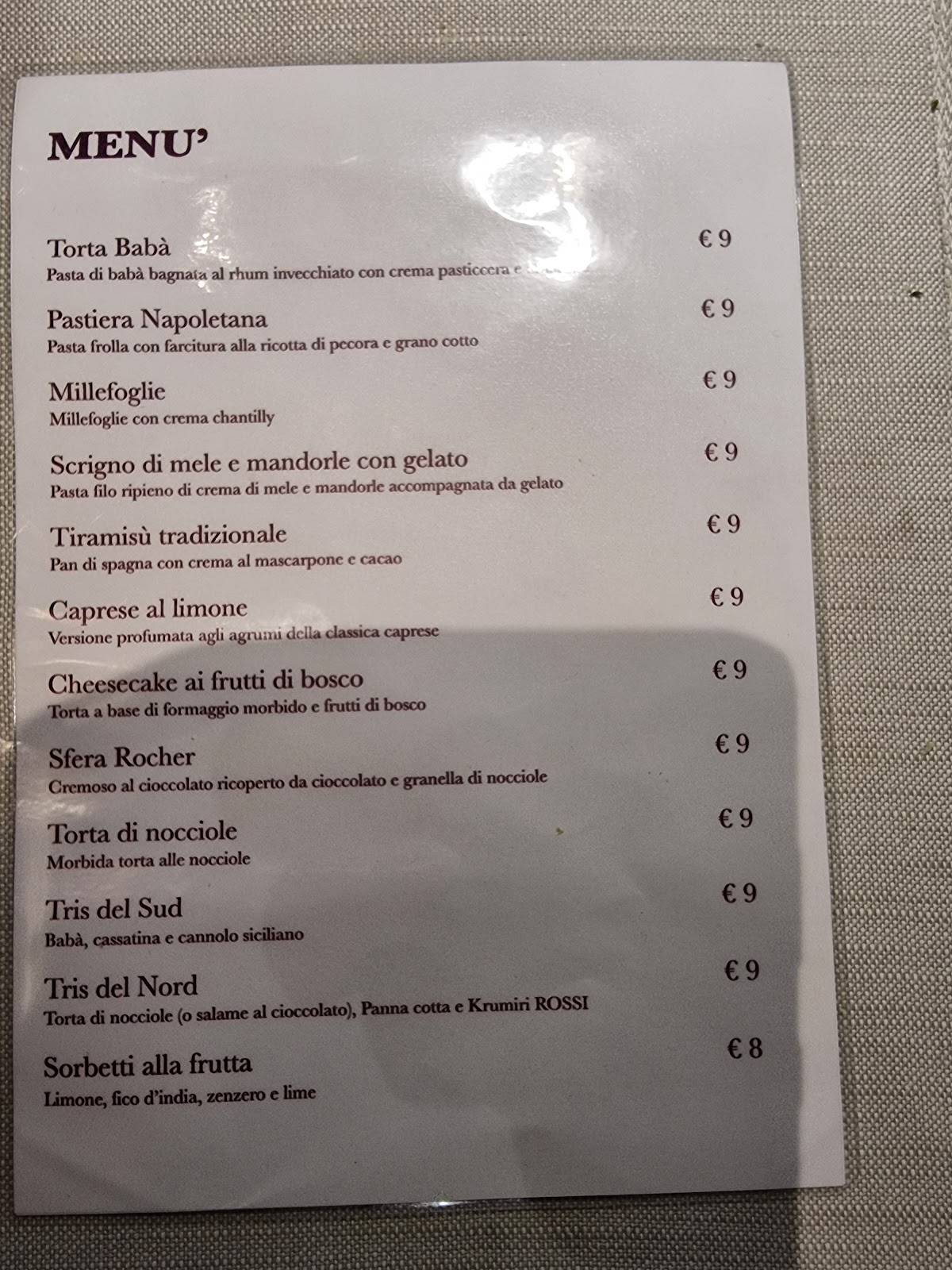 Menu da Ristorante Il Portico, Casale Monferrato