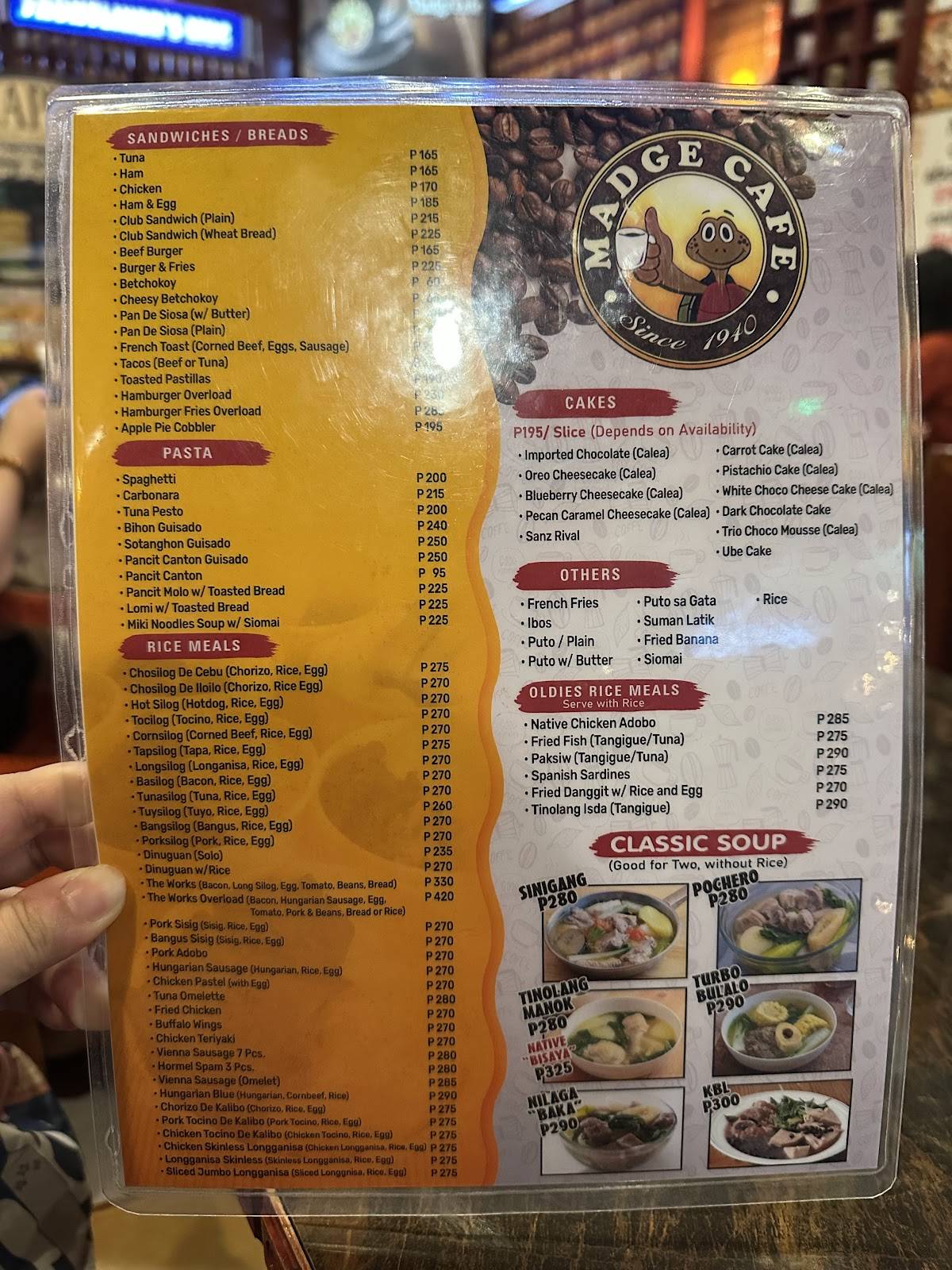 Menu at Madge Cafe, Iloilo City, Shops at Atria