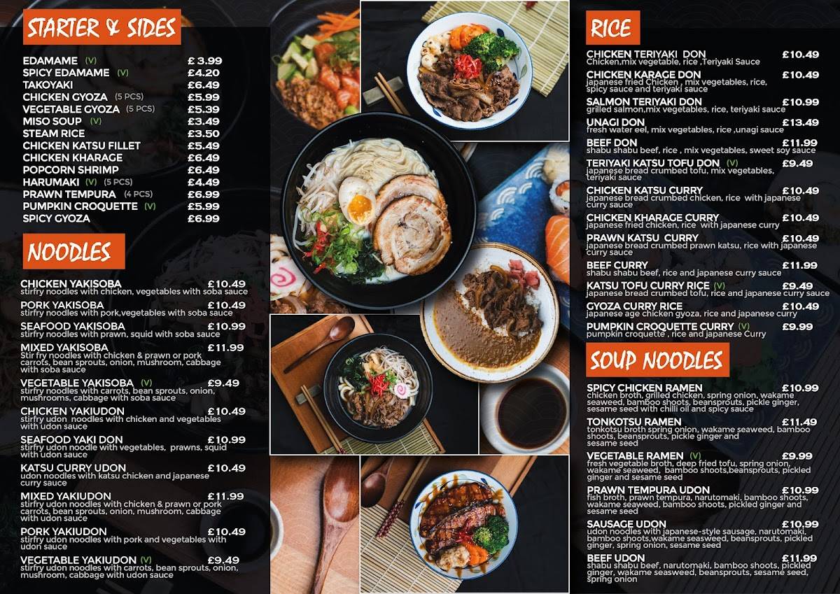 Menu at Inaka restaurant, Sutton