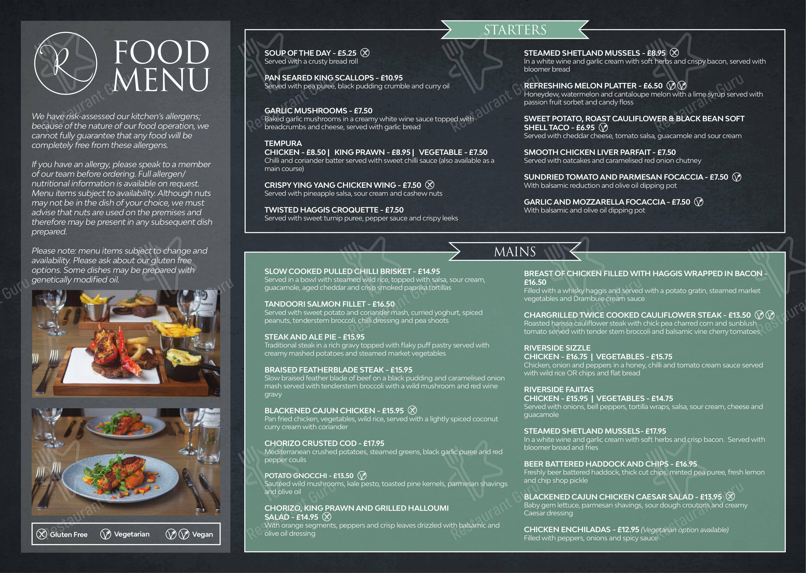 Menu at Riverside Lodge Hotel pub & bar, Irvine