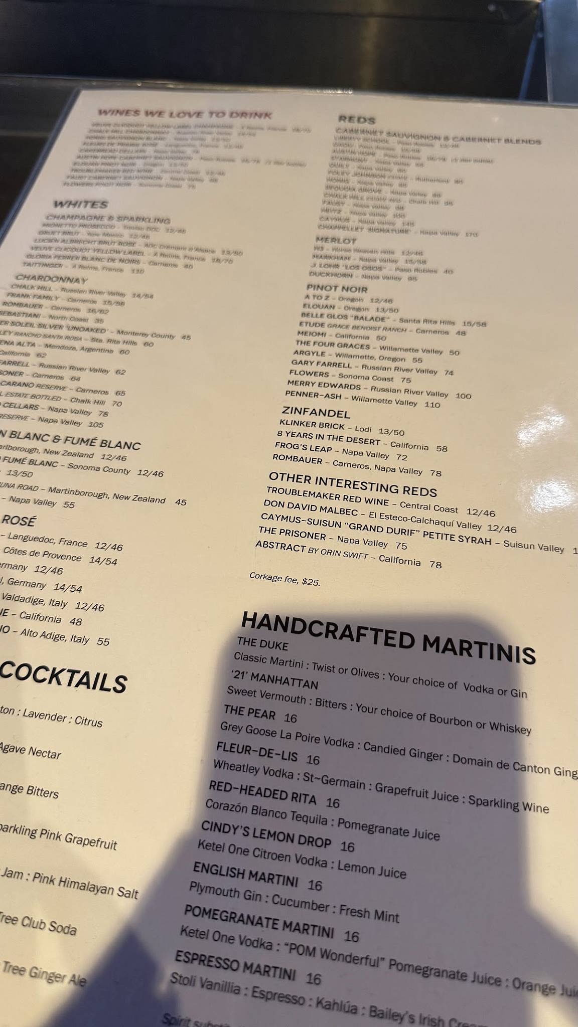 Menu at J. Alexander's Restaurant, Peachtree Corners, Peachtree Pkwy