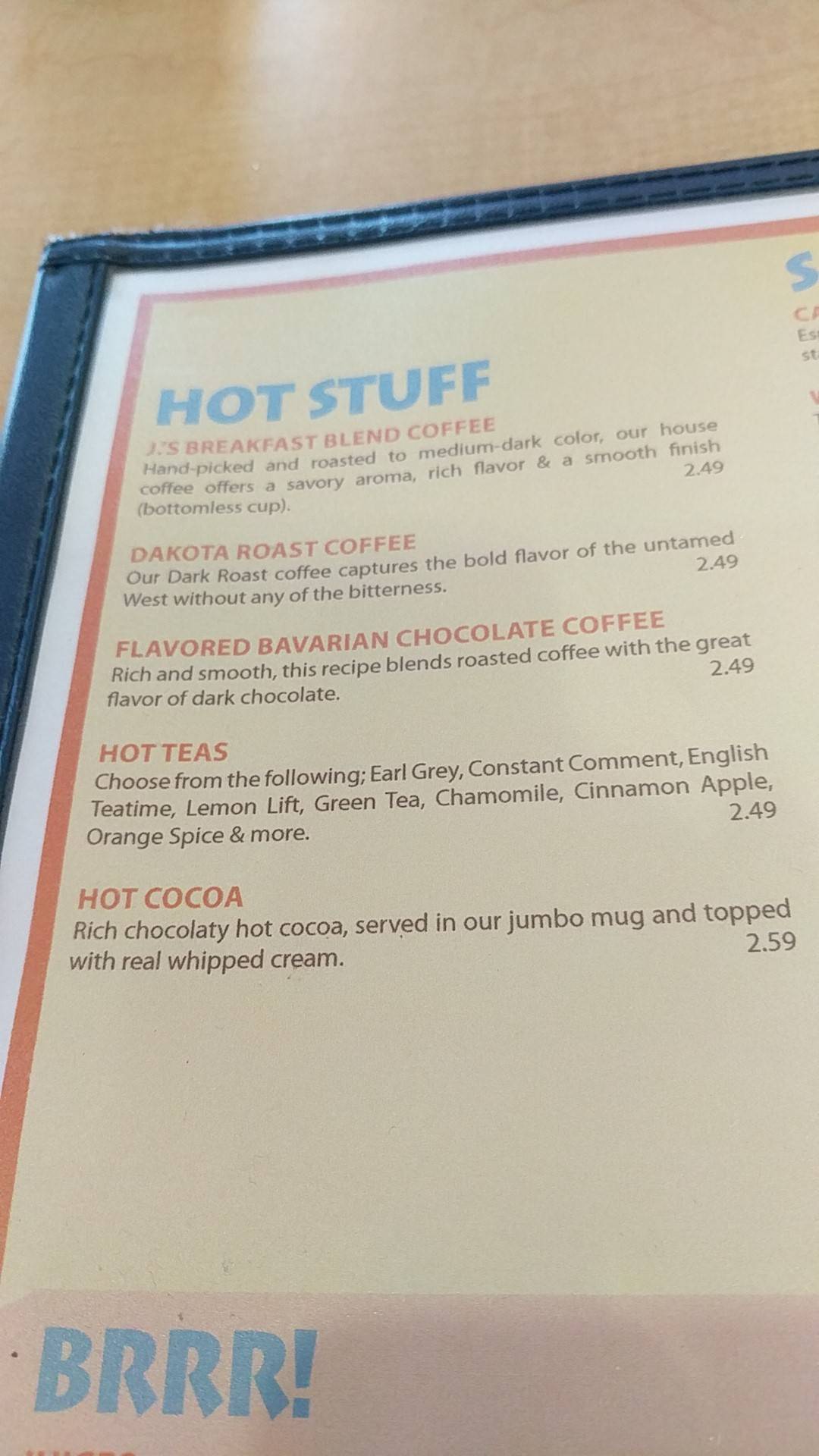 Carta del restaurante J. Christopher's, Peachtree City