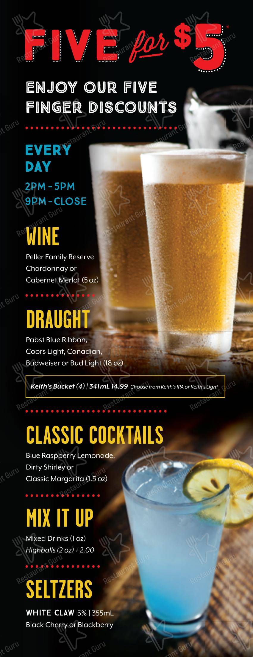 Menu at Jack Astor's Bar & Grill Dartmouth, Dartmouth