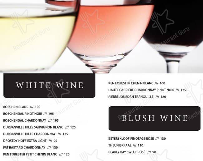 Menu at Jack Friday's pub & bar, Pretoria