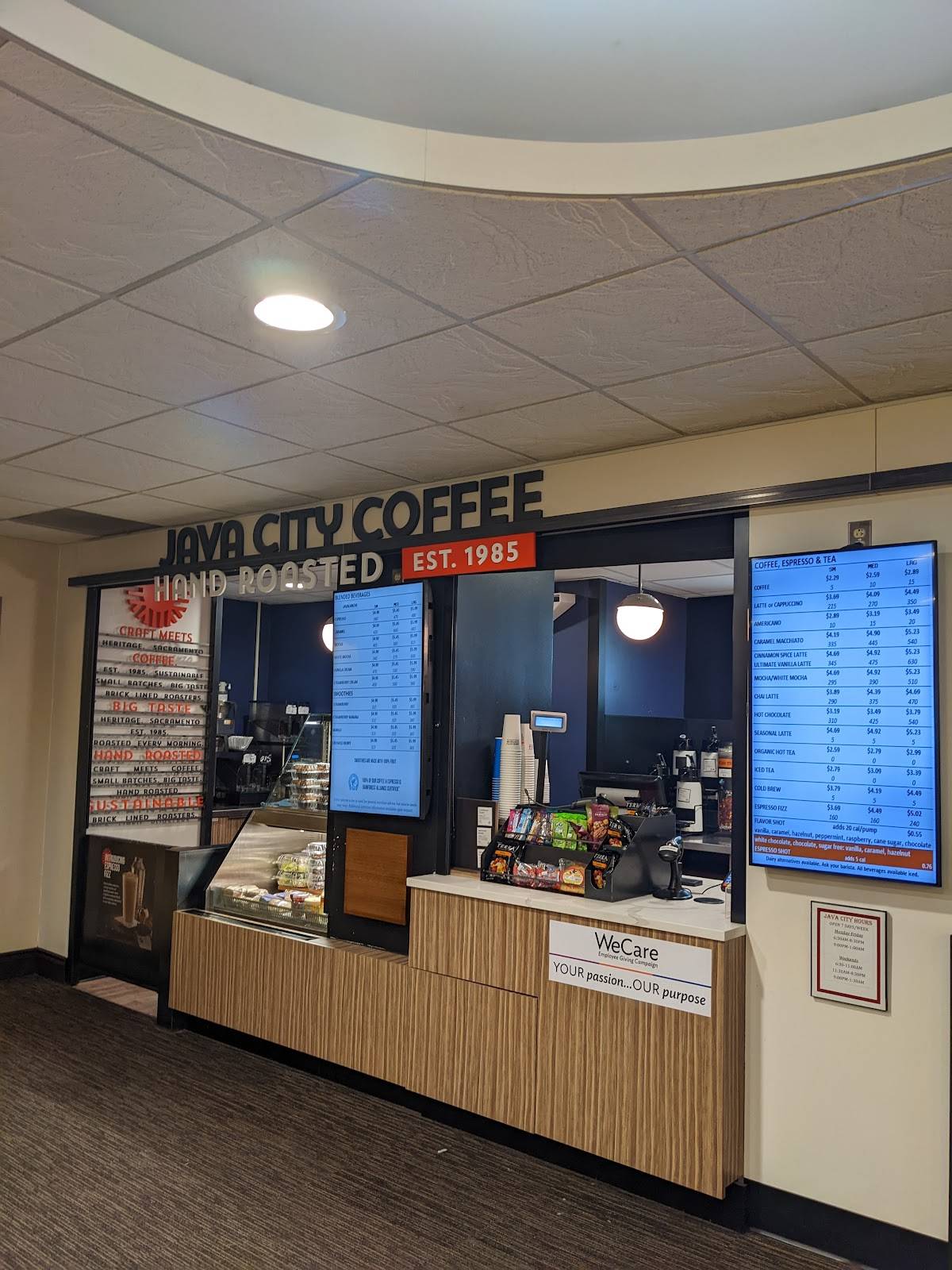 Menu at Java City Coffee: St. Luke's Hospital, Cedar Rapids