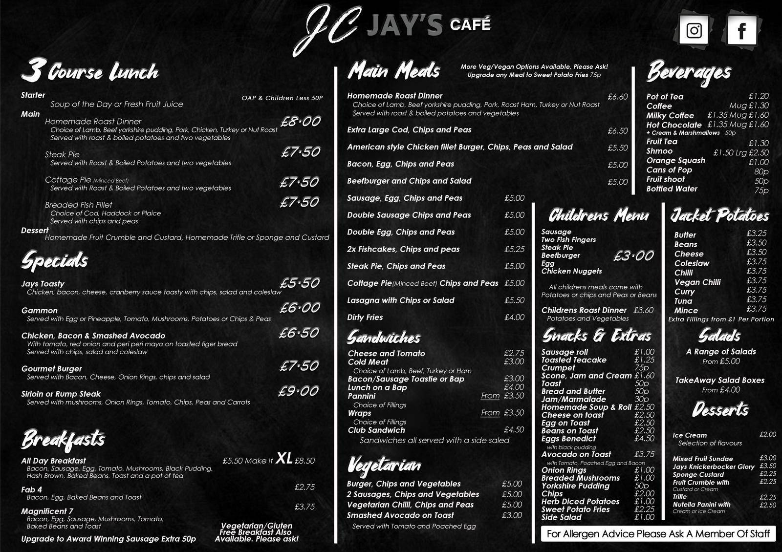 Menu at Artisan Café & Bistro restaurant, Rhyl
