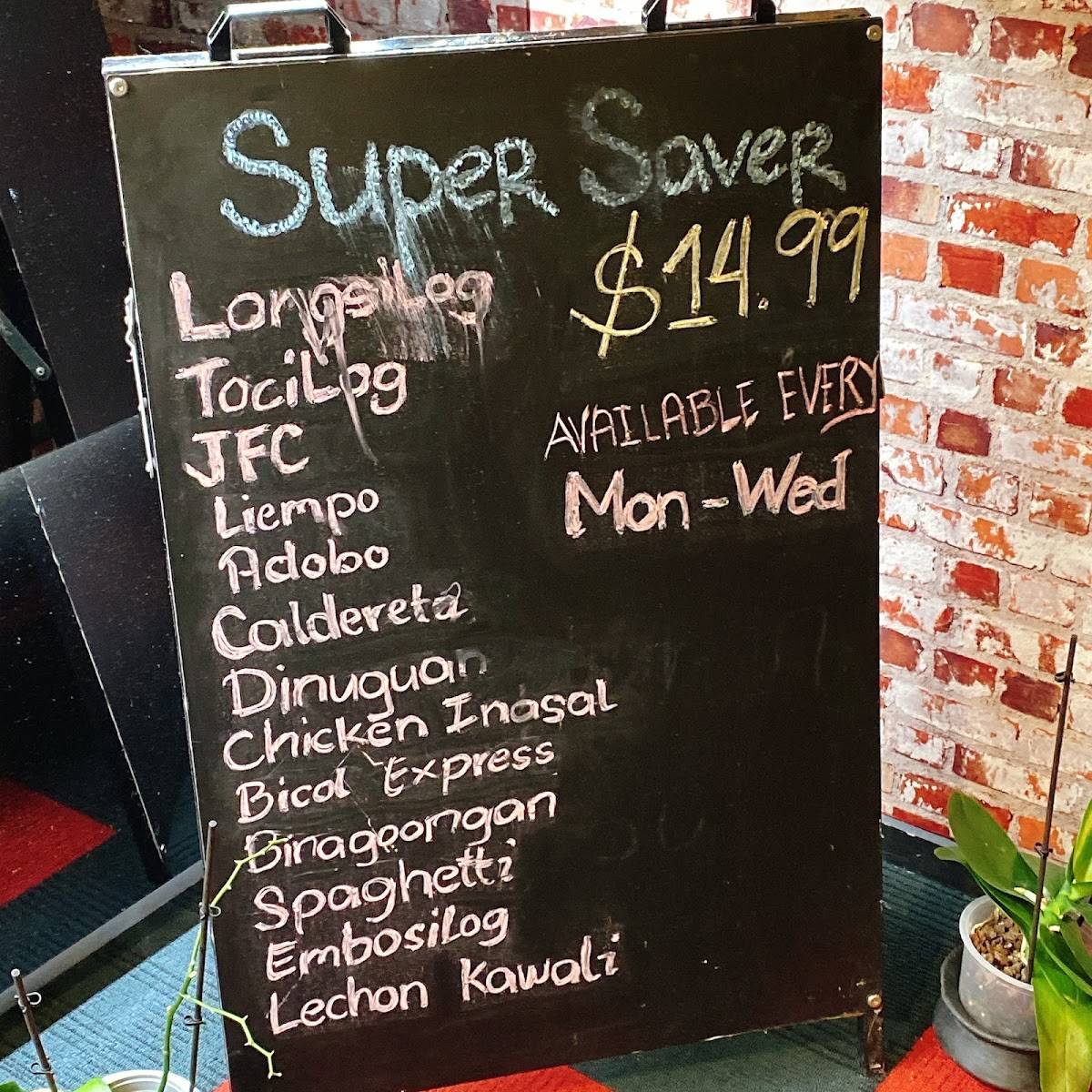 Menu at Jeepney Filipino Restaurant, Auckland, B1/710 Great South Rd