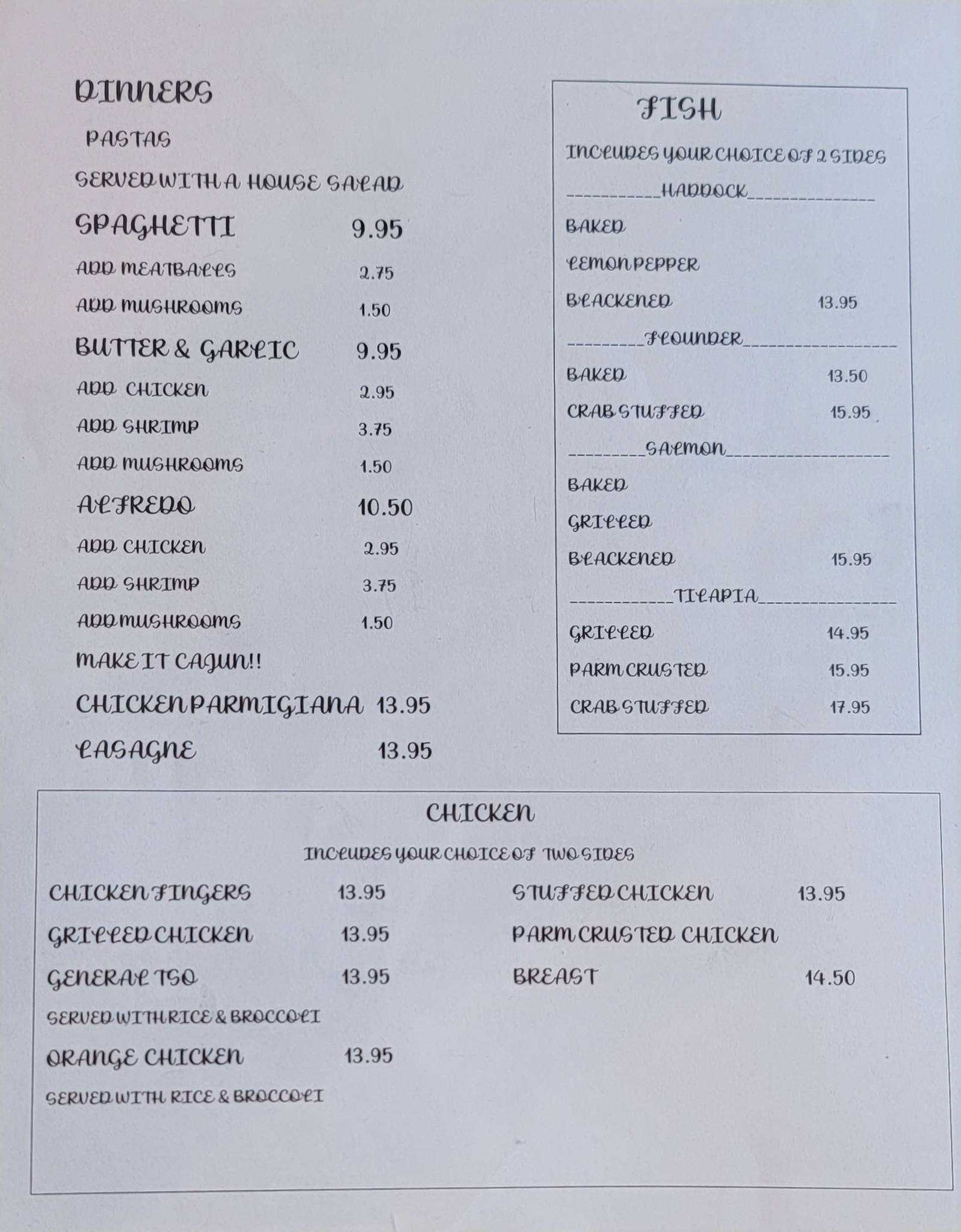 Menu at Coal Miner's Diner & Dutch Crumbs LLC Jennerstown PA restaurant ...