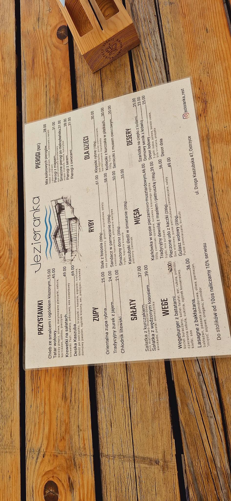 Menu at Jezioranka Restauracja i Apartamenty restaurant, Ostrzyce