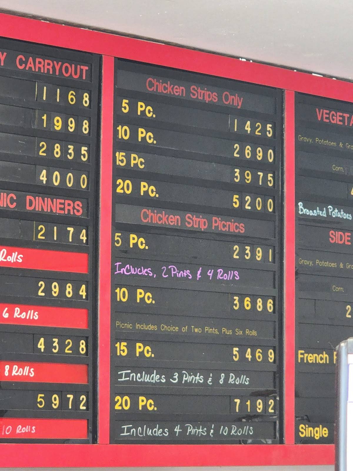 Menu at Jim's Country Style Chicken, Inc. restaurant, Salina