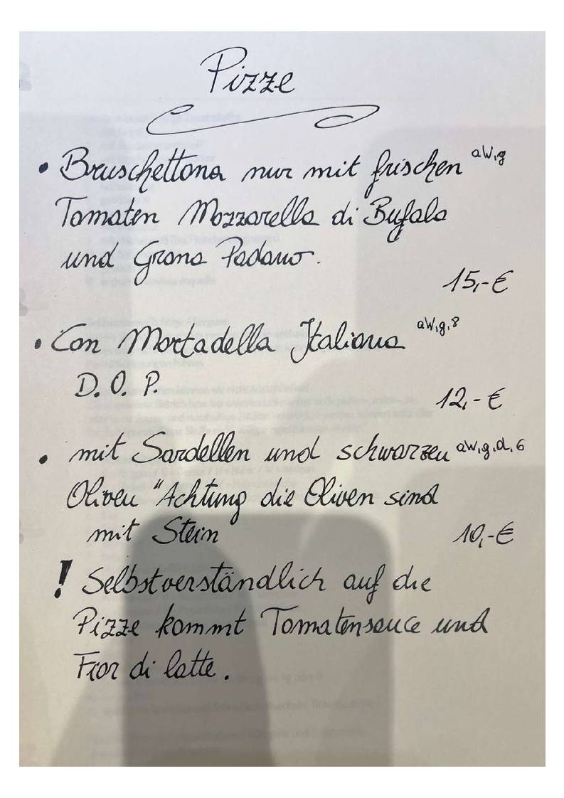 Speisekarte von John Cannizzaro Modica Original restaurant, Lüdenscheid