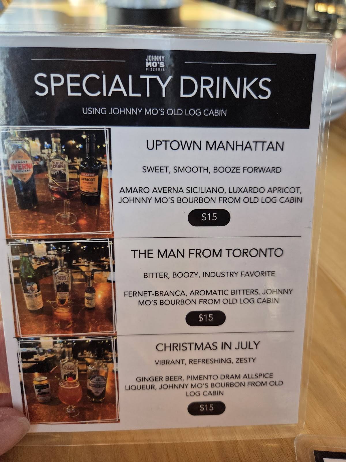Menu at Johnny Mo's Pizzeria, Edmonds