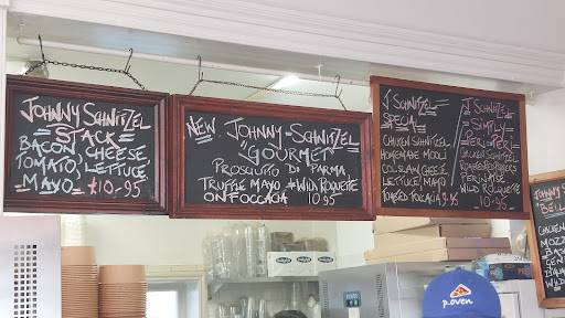 Menu at Johnny Schnitzel restaurant, London