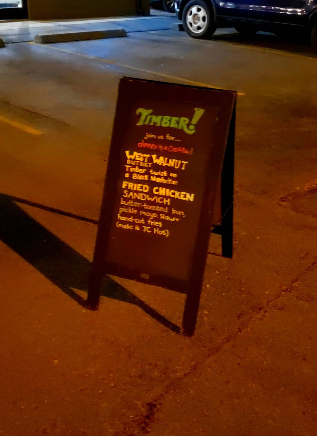Menu at Timber! pub & bar, Johnson City