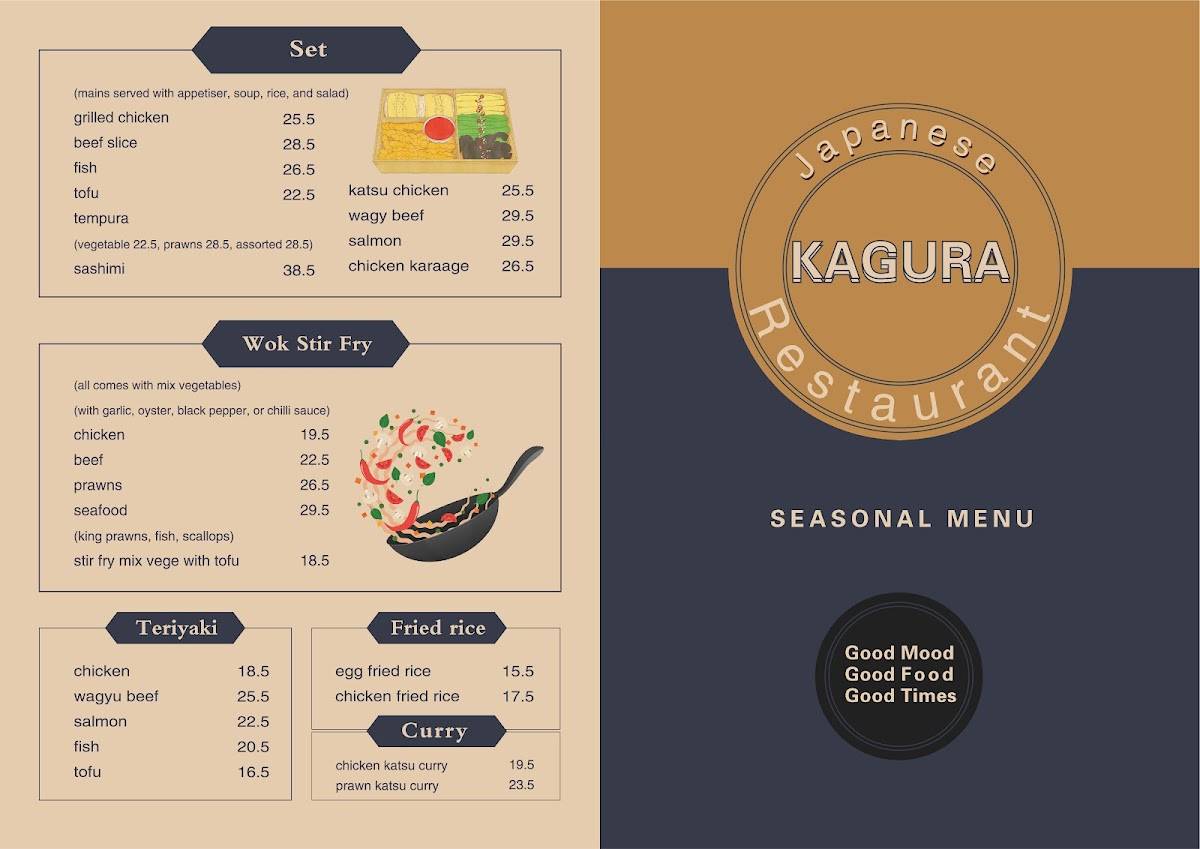 Menu at KAGURA restaurant, Como