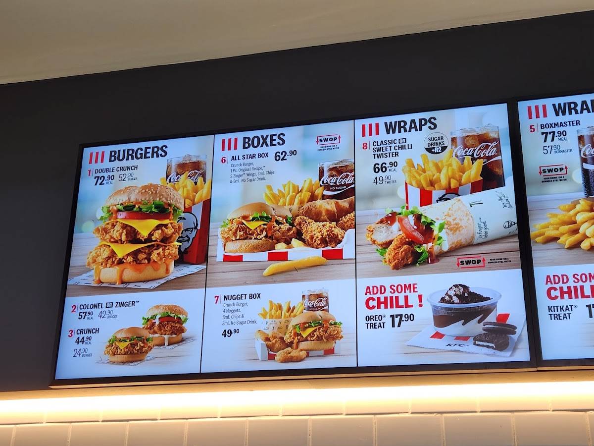 Speisekarte von KFC Gateway Food Court restaurant, Umhlanga, 1 Palm Blvd