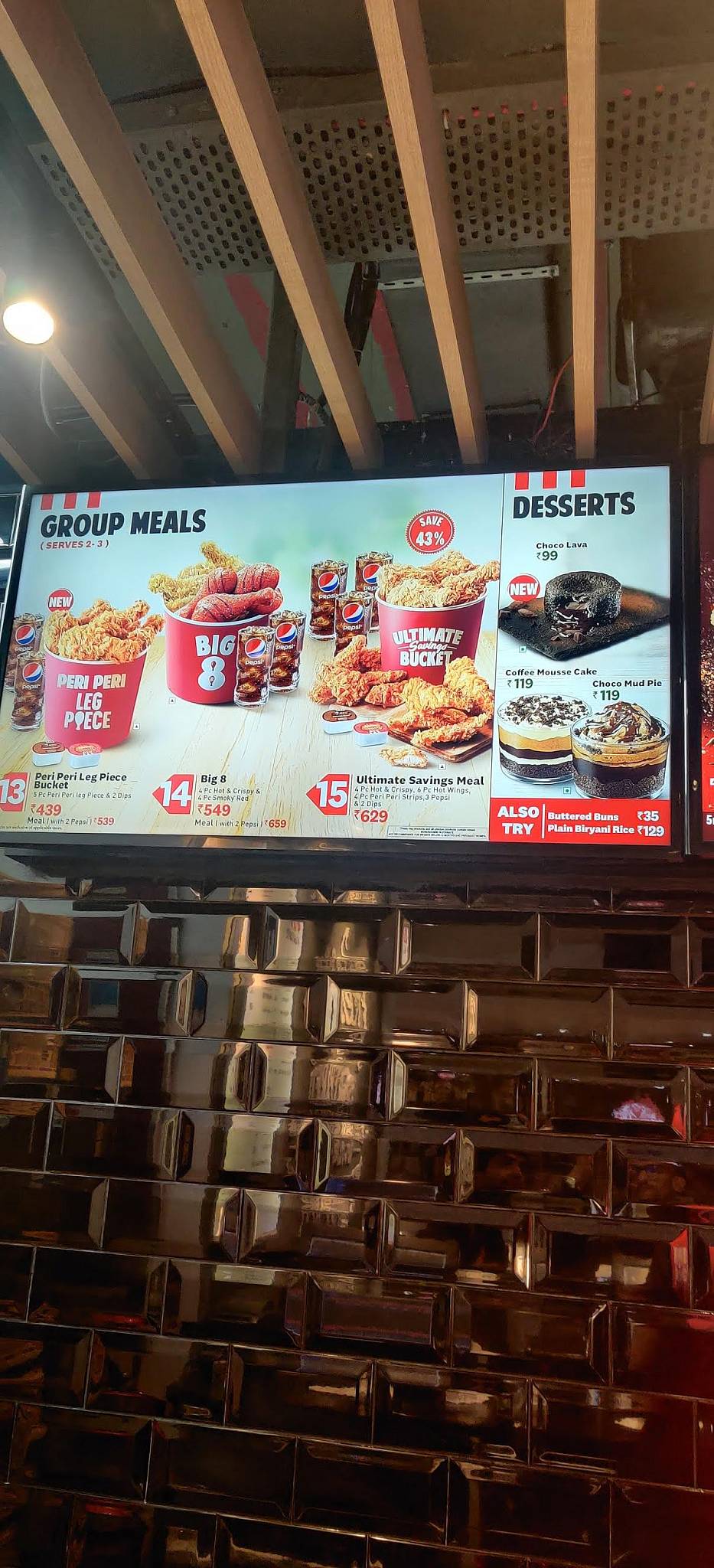 Menu at KFC, Pune, UN T19 & T20