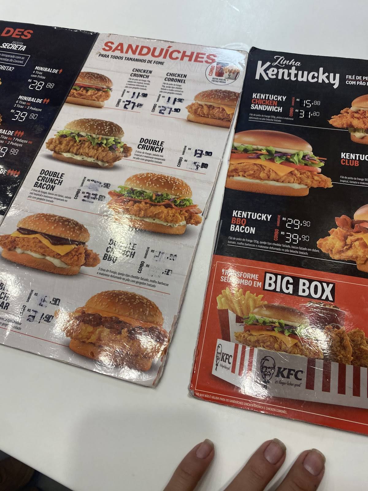 Menu em KFC restaurante, Uberlândia, 1331 - Loja 233 - Piso 1