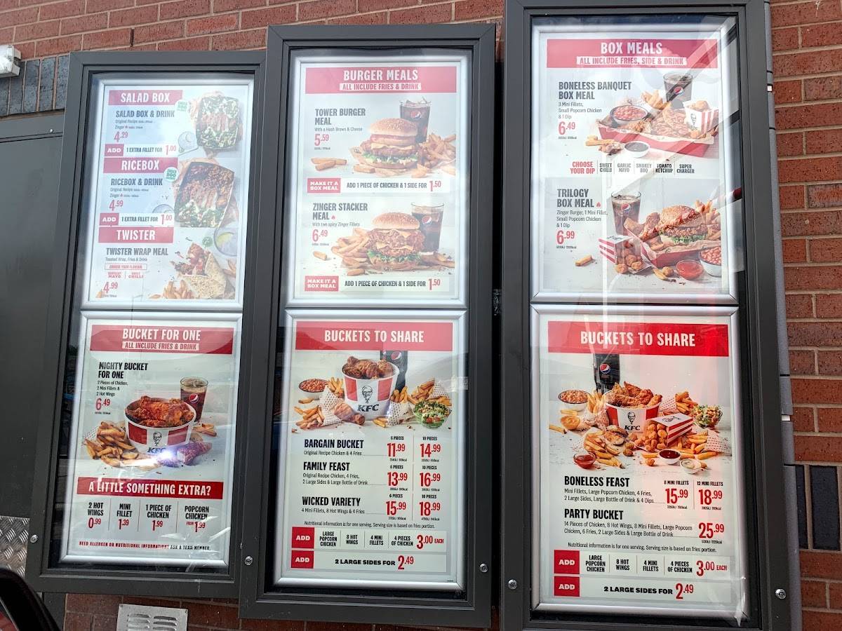 Menu at KFC Sheffield Arena - Broughton Lane fast food, Sheffield, Arena