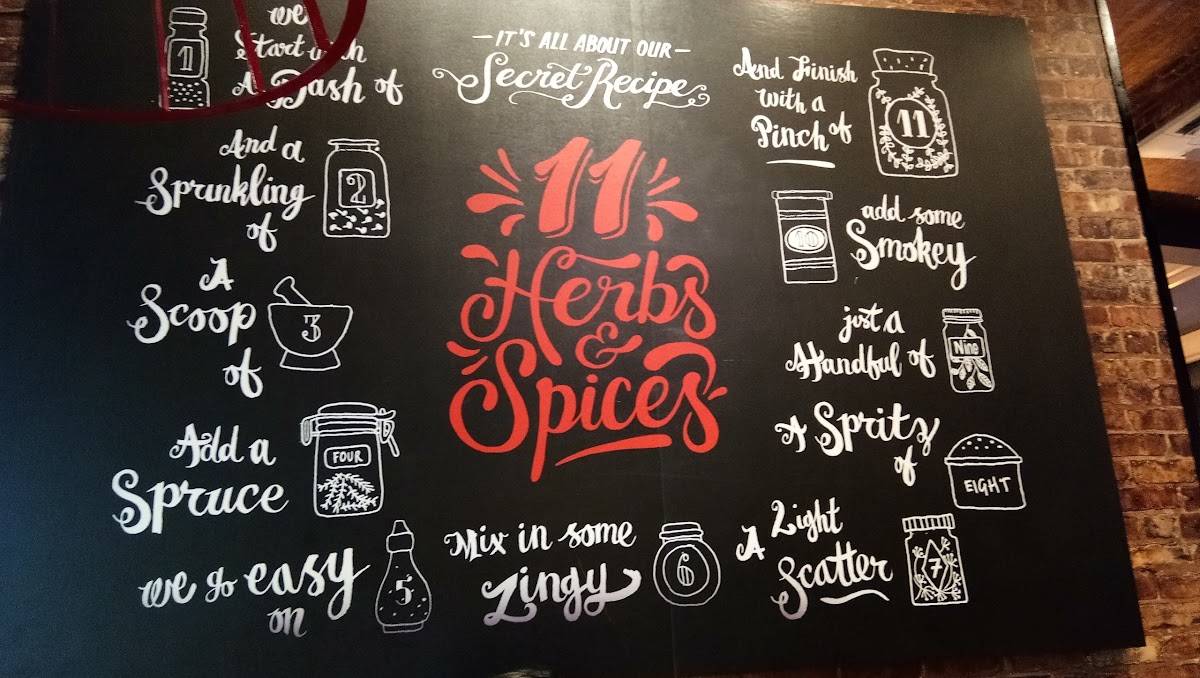 Menu at KFC restaurant, Solano, Along