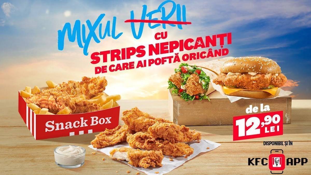 Menu at KFC, Bistrița