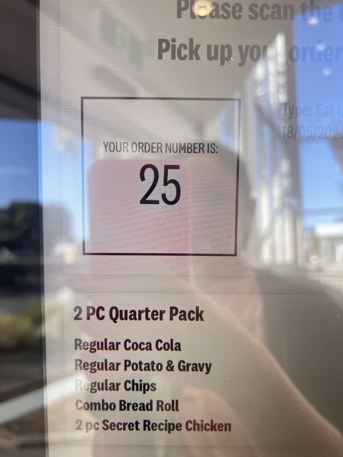 Menu at KFC fast food, Auckland, 10 Quay St