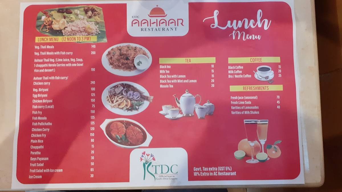 Menu at KTDC AAHAAR Restaurant, Krishnapuram