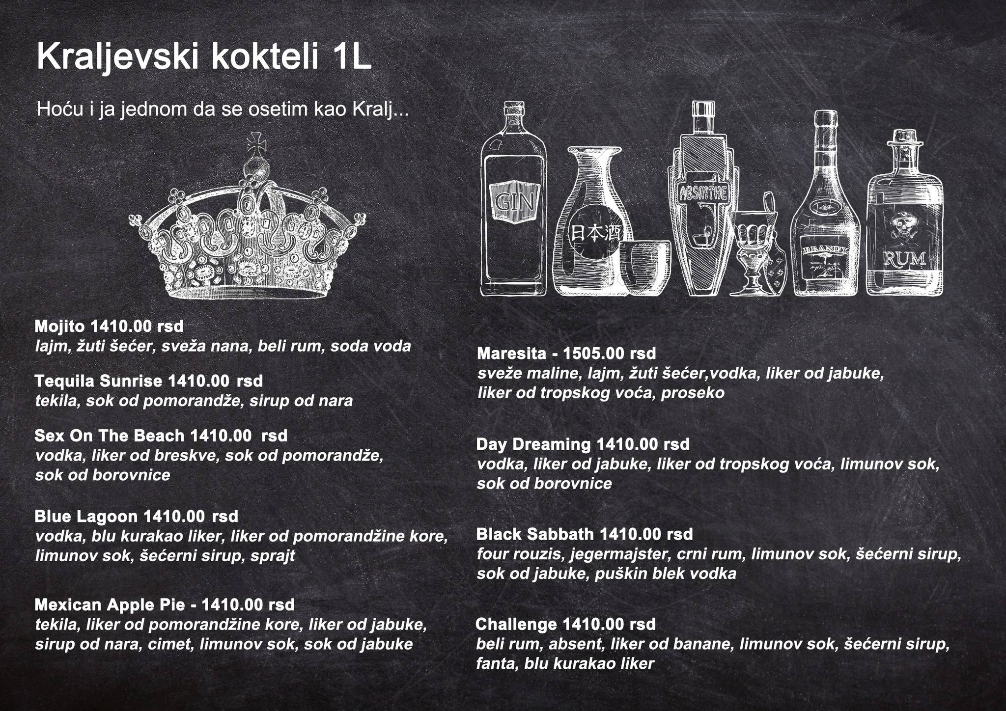 Menu at Kafe Bar Blaznavac, Belgrade