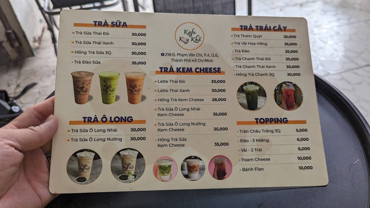 Menu at Kafe Kây Khế, Ho Chi Minh City